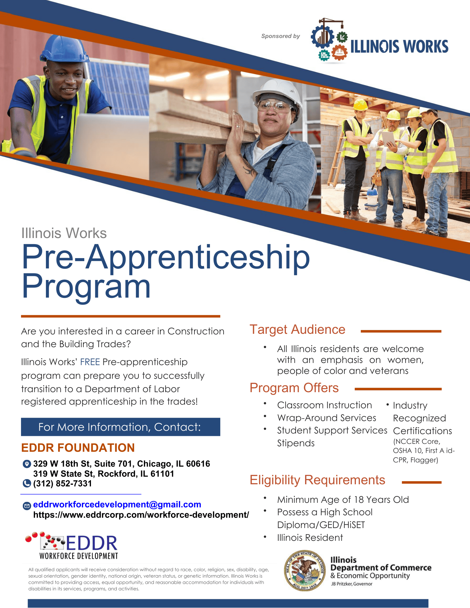 Illinois Works Pre-Apprenticeship Training Program | EDDR Corporation ...